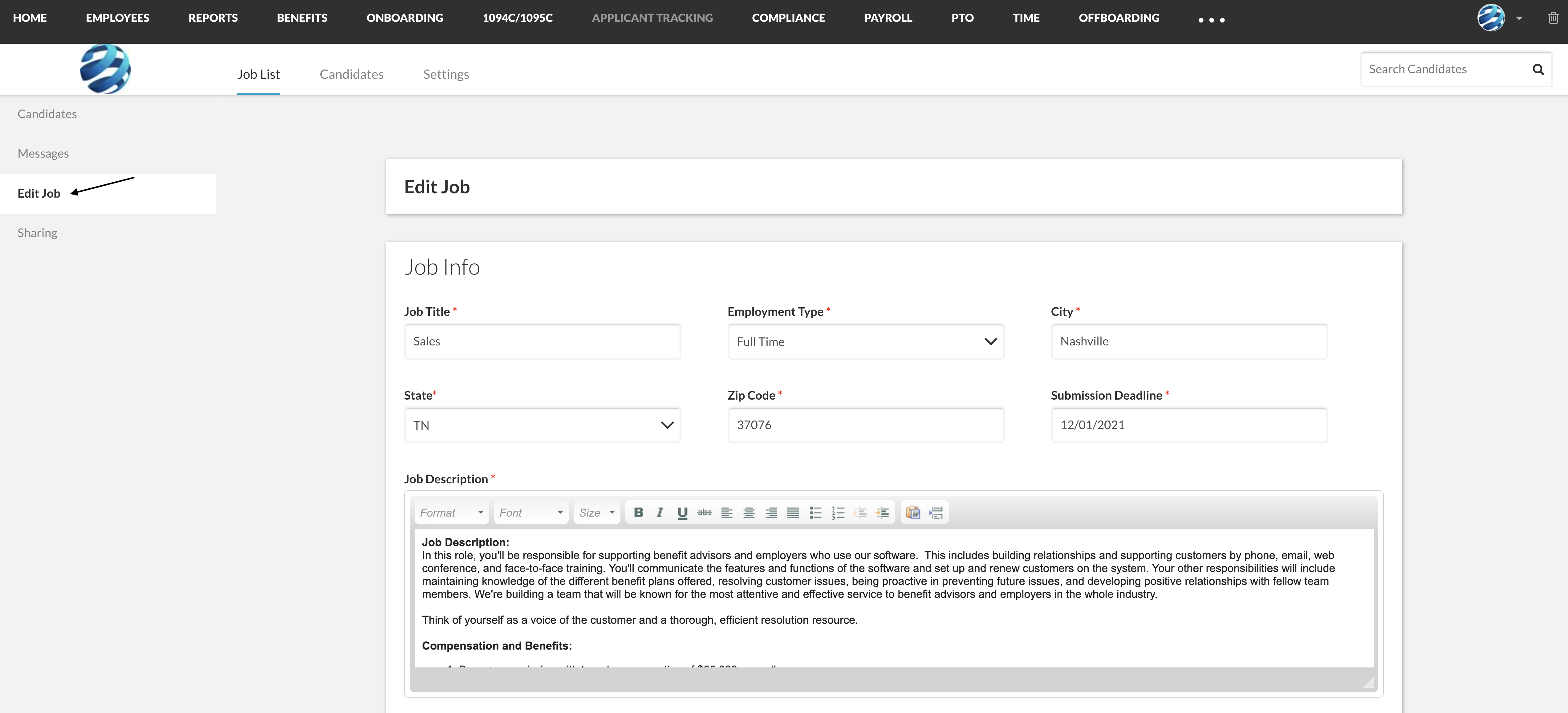 Edit an Existing Job - Knowledge Base | BerniePortal Edit an Existing Job - Knowledge Base | BerniePortal